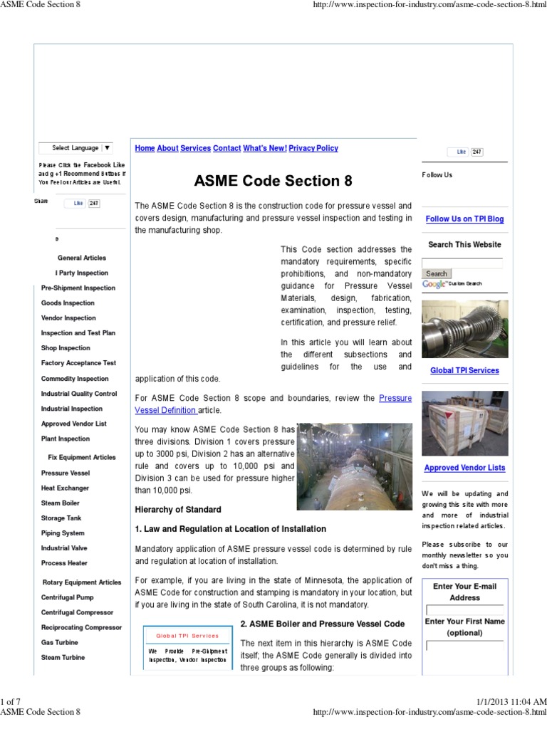 ASME Code Section 8 | PDF | Boiler | Welding
