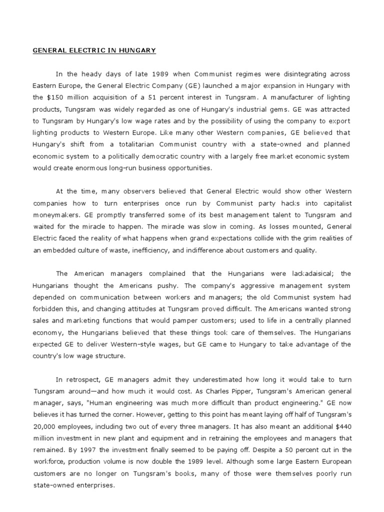 GE | PDF | General Electric | Hungary