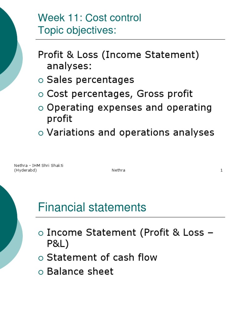 Week 11: Cost Control Topic Objectives | Download Free PDF | Income ...