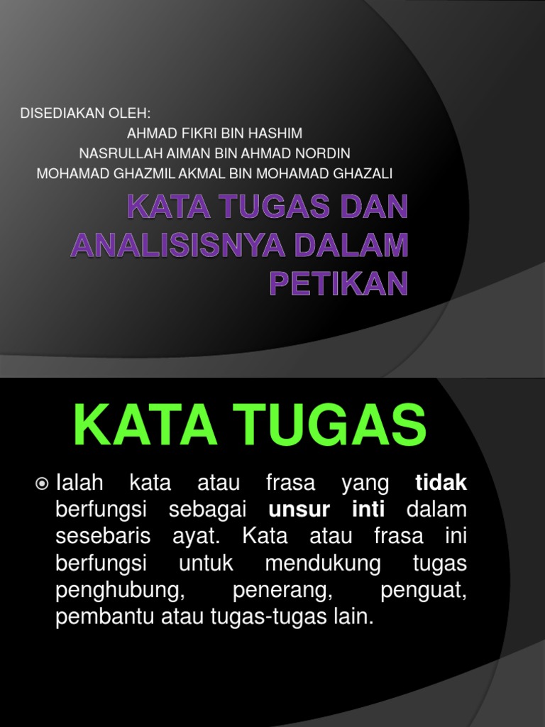 Kata Tugas Dan Analisisnya Dalam Petikan | PDF