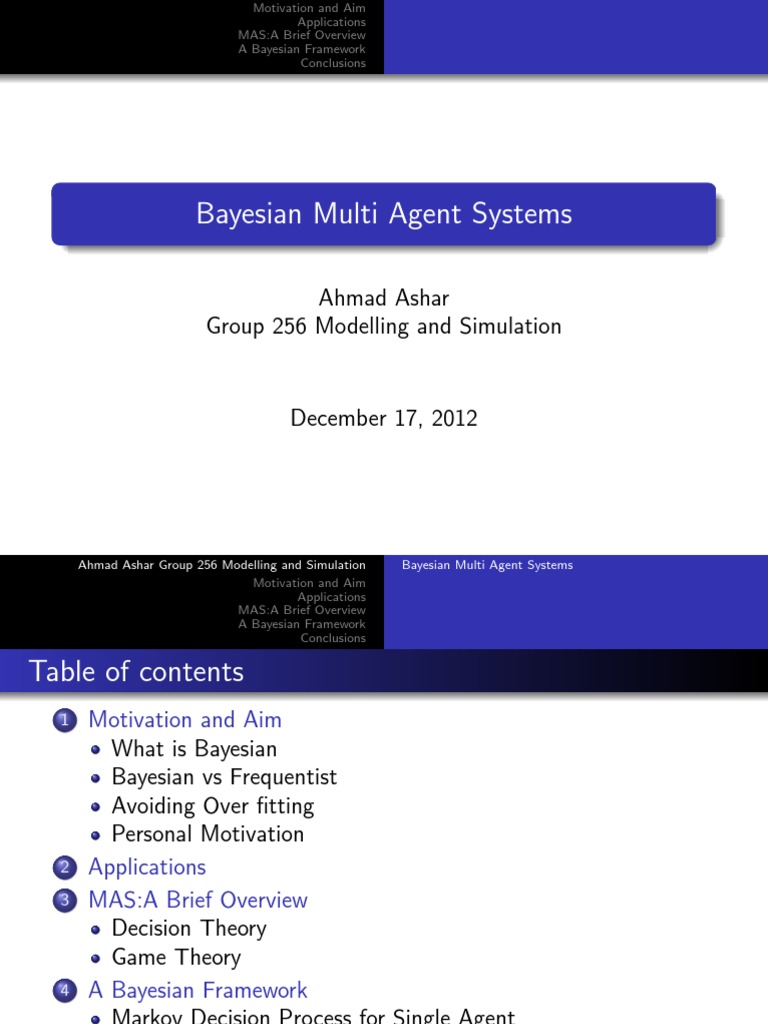 Bayesian Multi-Agent Systems Overview | PDF | Bayesian Inference | Machine Learning