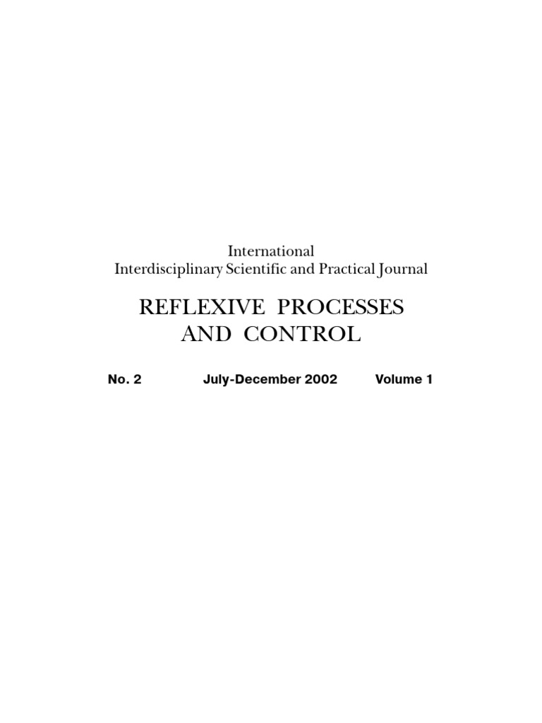 Reflexive Processes and COntrol - Lefebvre Law of Self-Reflexion | PDF ...