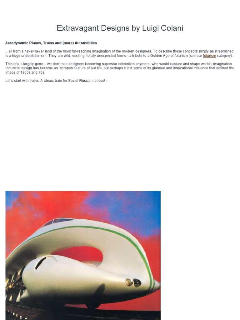 Colani's Extravagant Transportation Designs | PDF | Transport | Vehicles