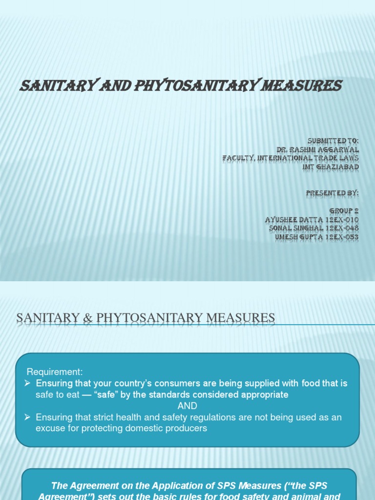 Understanding SPS Measures in Trade | PDF | Food Safety | Sanitation
