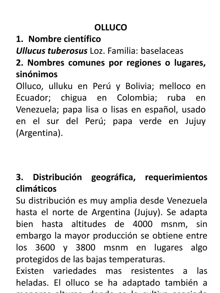 OLLUCO | PDF | Plantas | Horticultura y jardinería