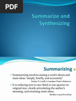 Summary vs. Synthesis Explained | PDF | Information | Reading (Process)