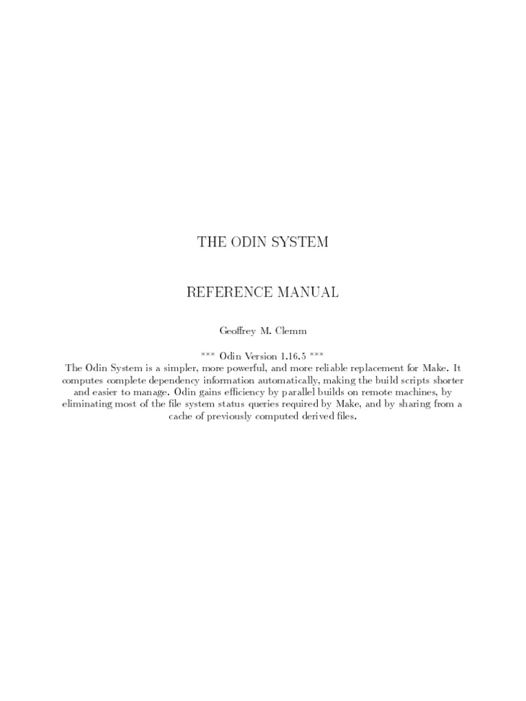 The Odin System Reference Manual | PDF | C (Programming Language ...