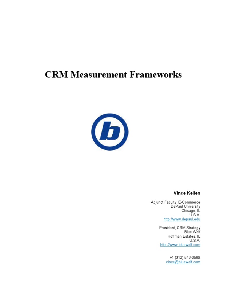 CRM Measurement Framework | PDF | Customer Relationship Management | Brand