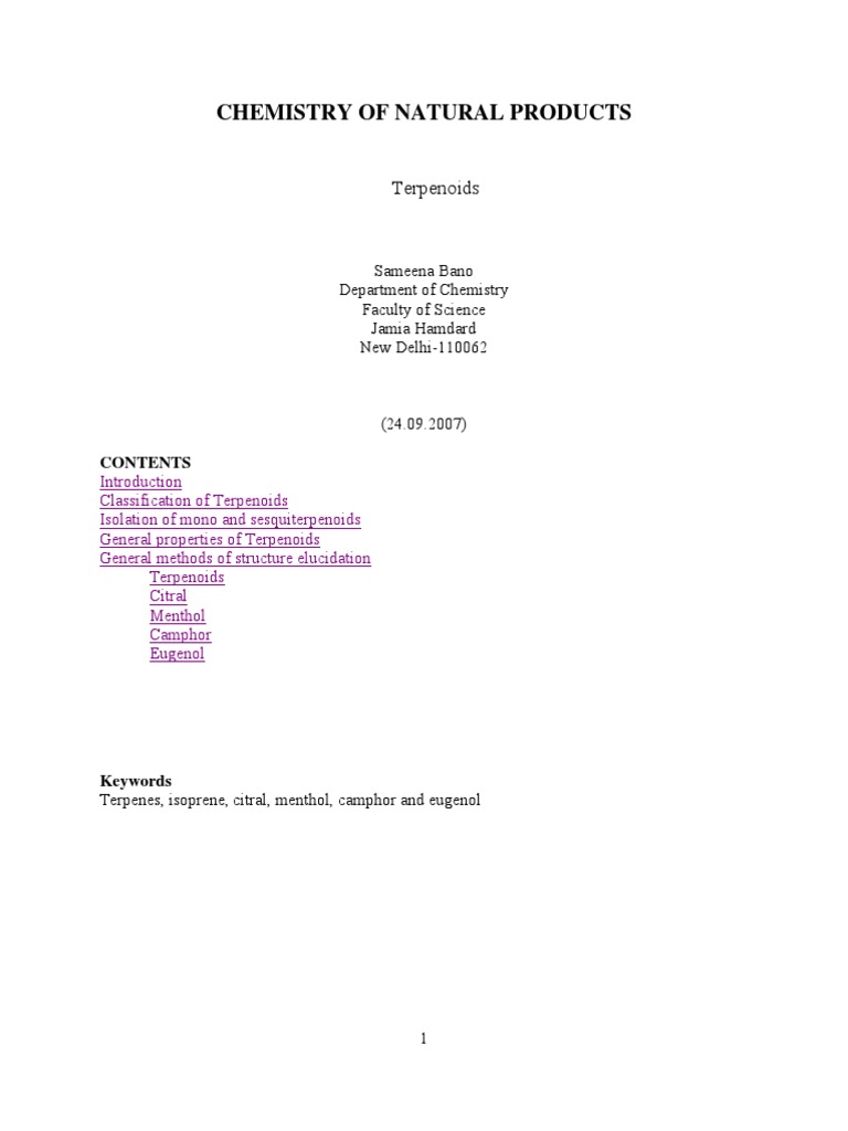 Chemistry Of Natural Products Pdf Pdf Aldehyde Ketone