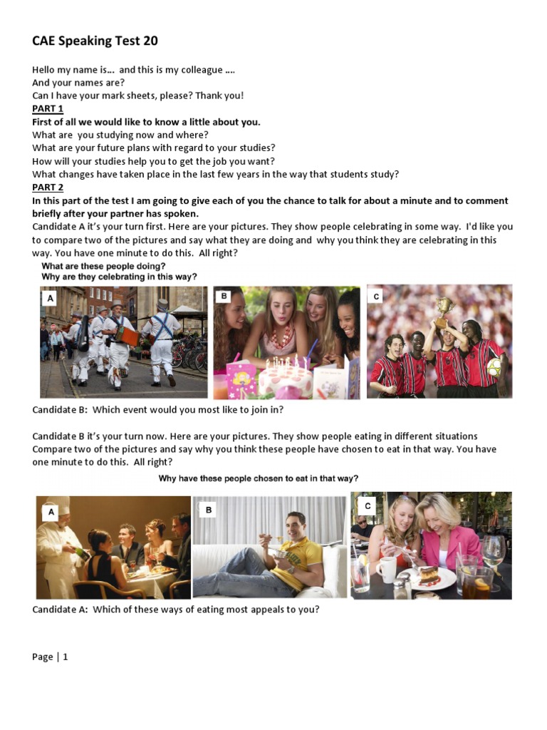 Cambridge FCE CAE Speaking Activity ESL Worksheet By, 43% OFF