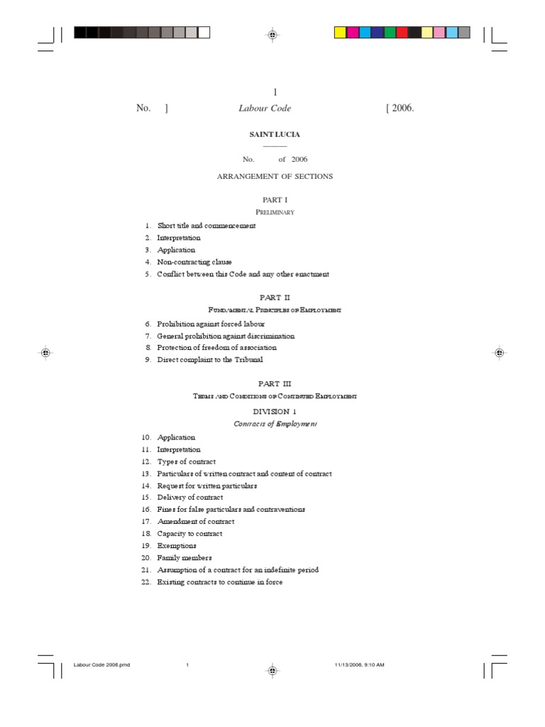 ST Lucia Labour Code - 2006 | PDF | Trade Union | Strike Action