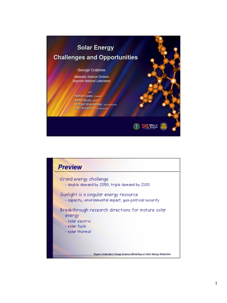 Solar Energy Challenges and Opportunities | PDF | Solar Energy ...