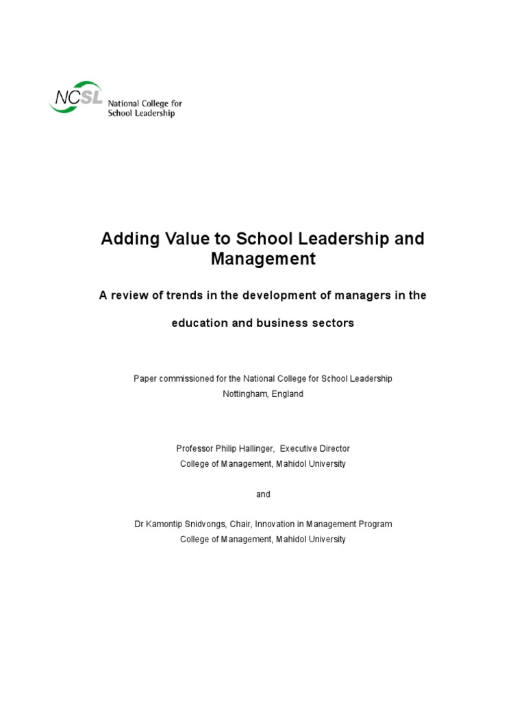 Bahan Bacaan-Philip Hallinger | PDF | Leadership | Enterprise Resource ...