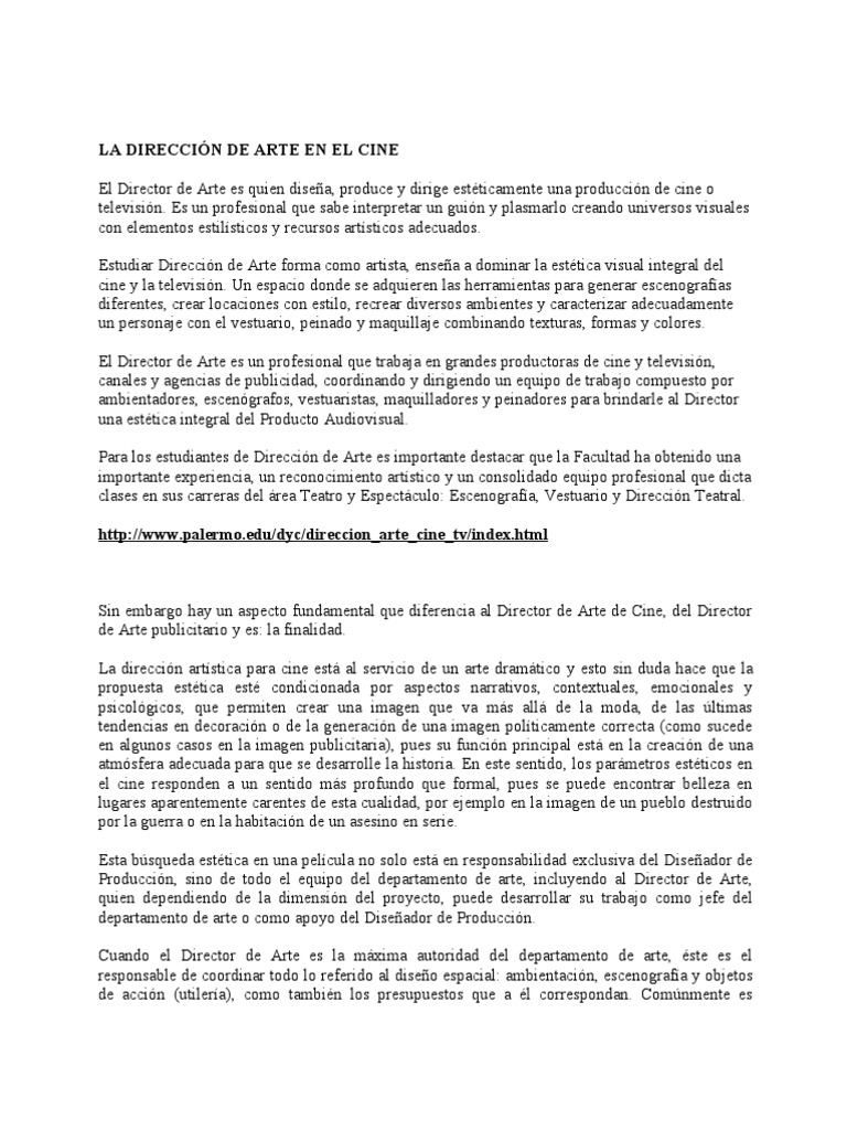 Direccion de Arte en Cine y TV | PDF | Teatro | Director de cine