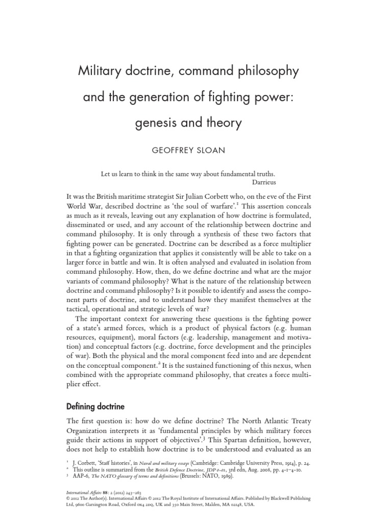 Military Doctrine, Command Philosophy | Warfare | Military