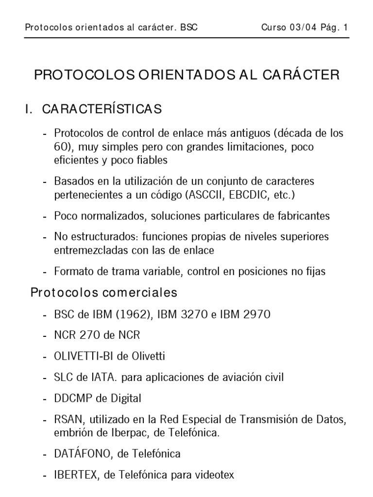 Protocolo BSC PDF | PDF | Ascii | Protocolos de comunicaciones