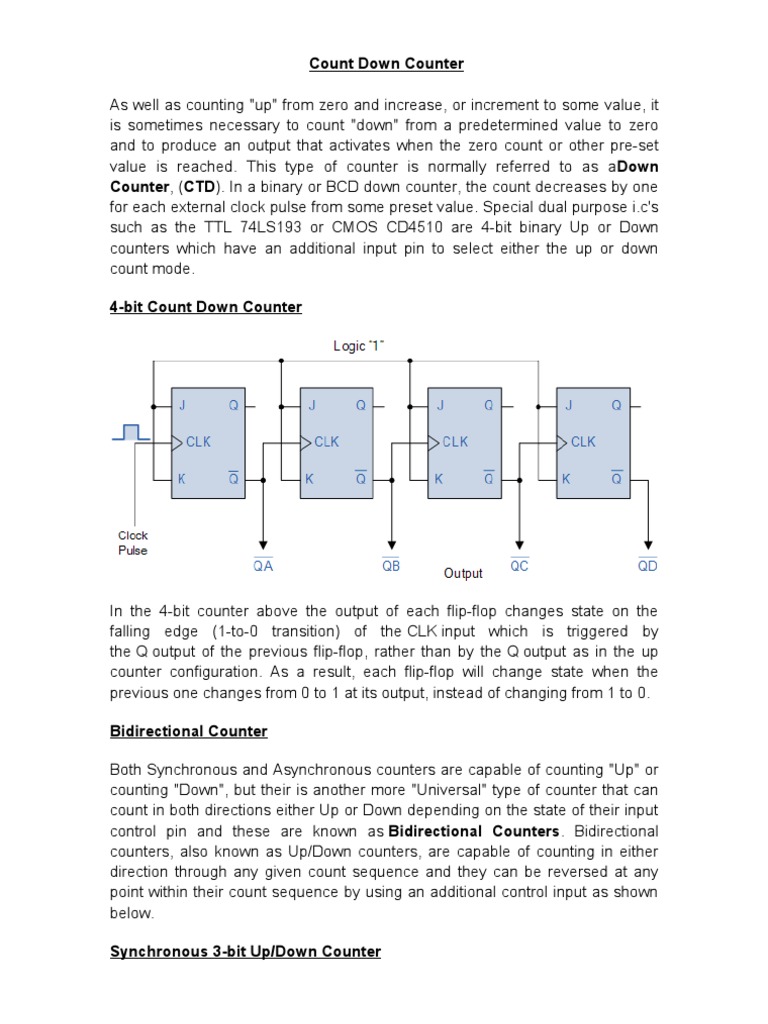 Count Down Counter | PDF | Computer Hardware | Electrical Circuits