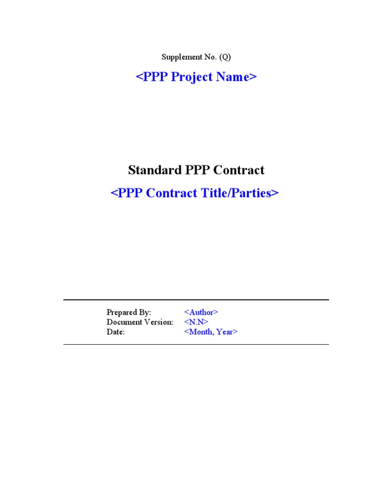 PPP Contract Template-En | PDF | Public–Private Partnership | Law Of Agency