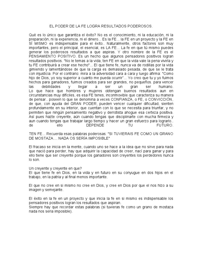 El Poder de La Fe Logra Resultados Poderosos | Fe | Dios