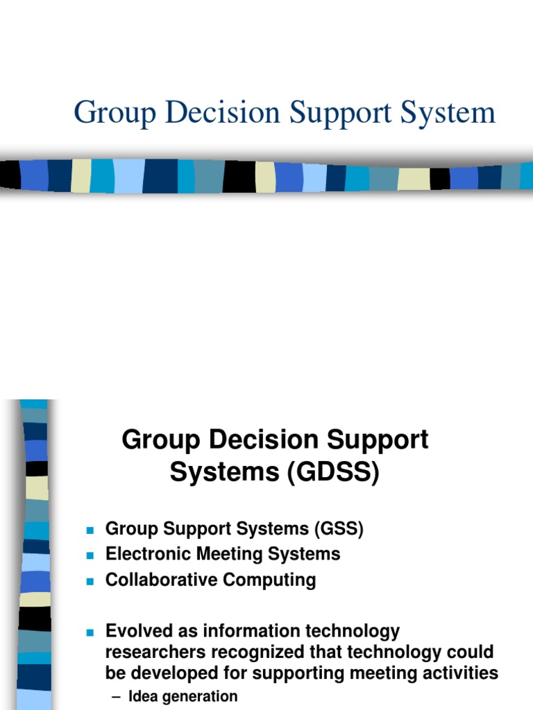 GDSS | Decision Support System | Software