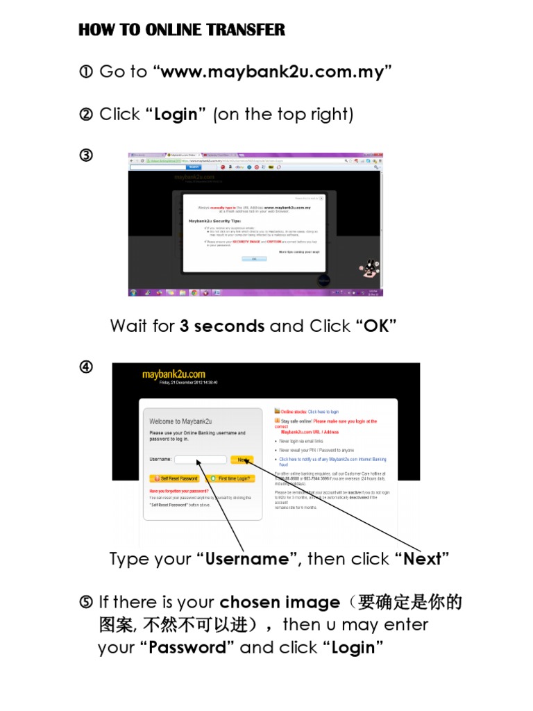 Maybank Online Transfer Guide | PDF