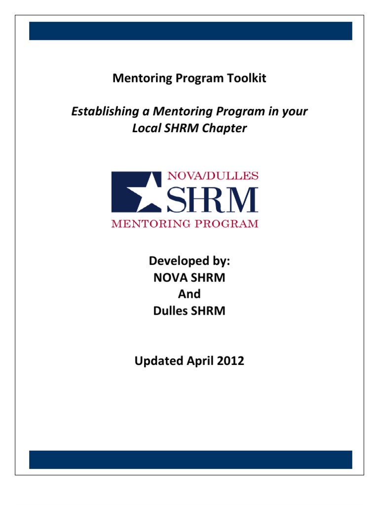 SHRM Mentoring Program Toolkit | PDF | Mentorship | Cognition