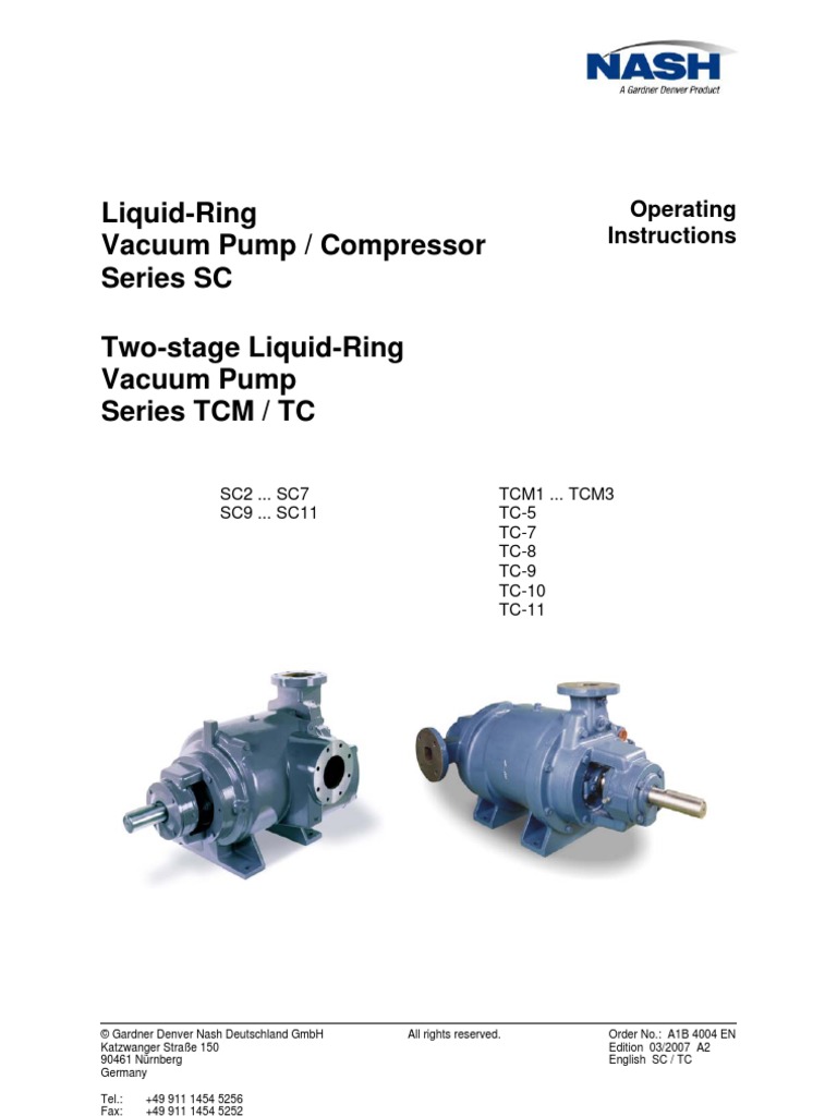 Nash Vacuum Pump o M Manual PDF | PDF | Noise | Valve