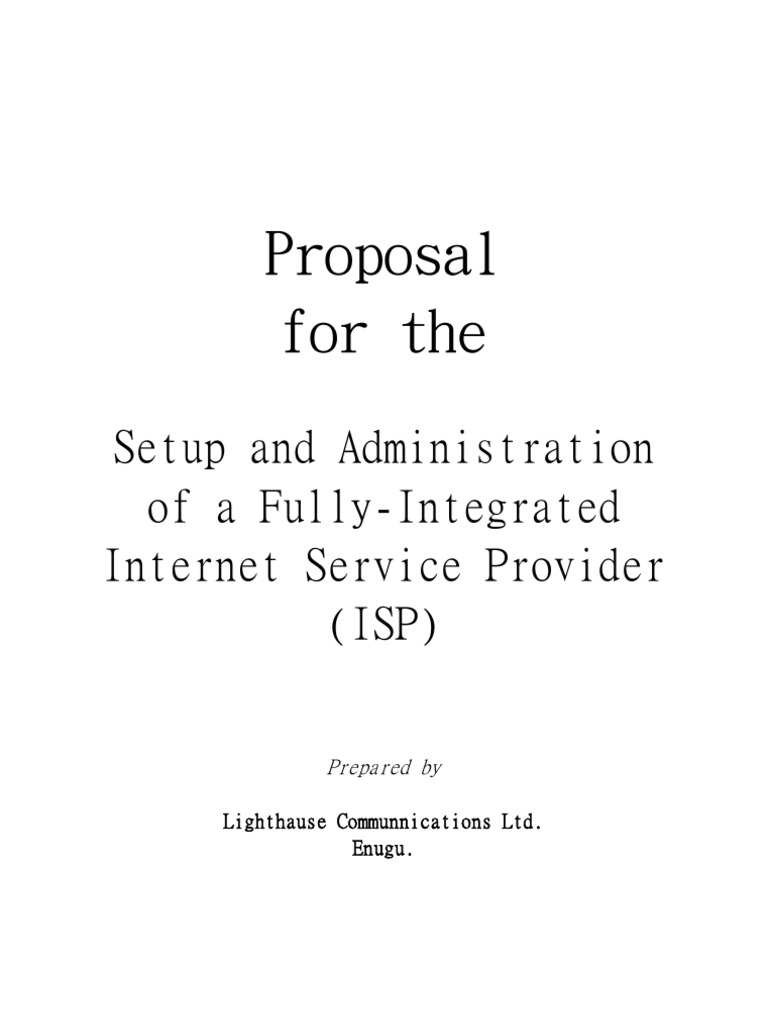 Proposal For The Setup of ISP (Abakaliki) | PDF | Internet Service ...