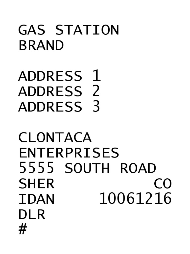Gas Station Receipt Template | PDF