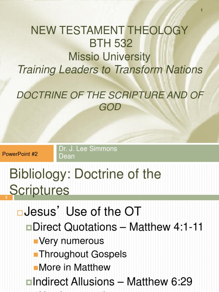 The Doctrine of The Scripture and of God | PDF | God In Christianity ...