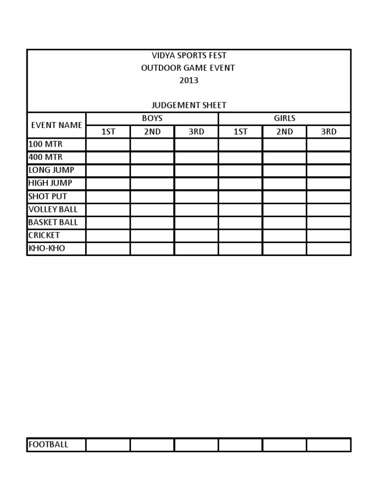 Outdoor Game Event Vidya Sports Fest | PDF