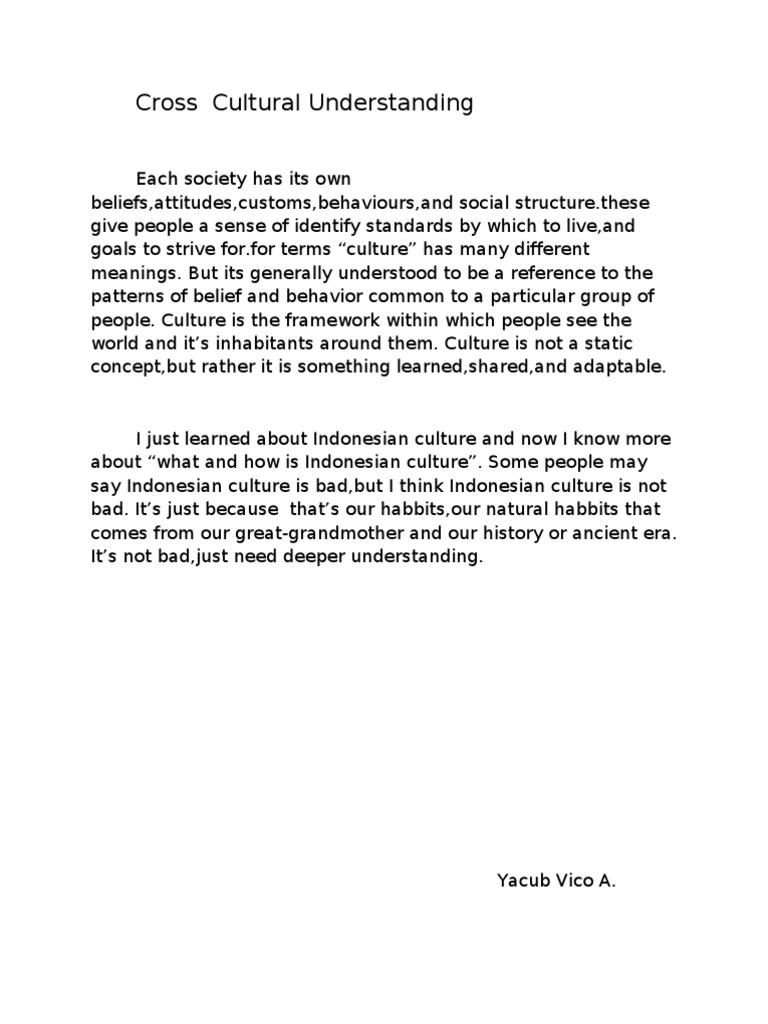 Cross Cultural Understanding | PDF | Social Science