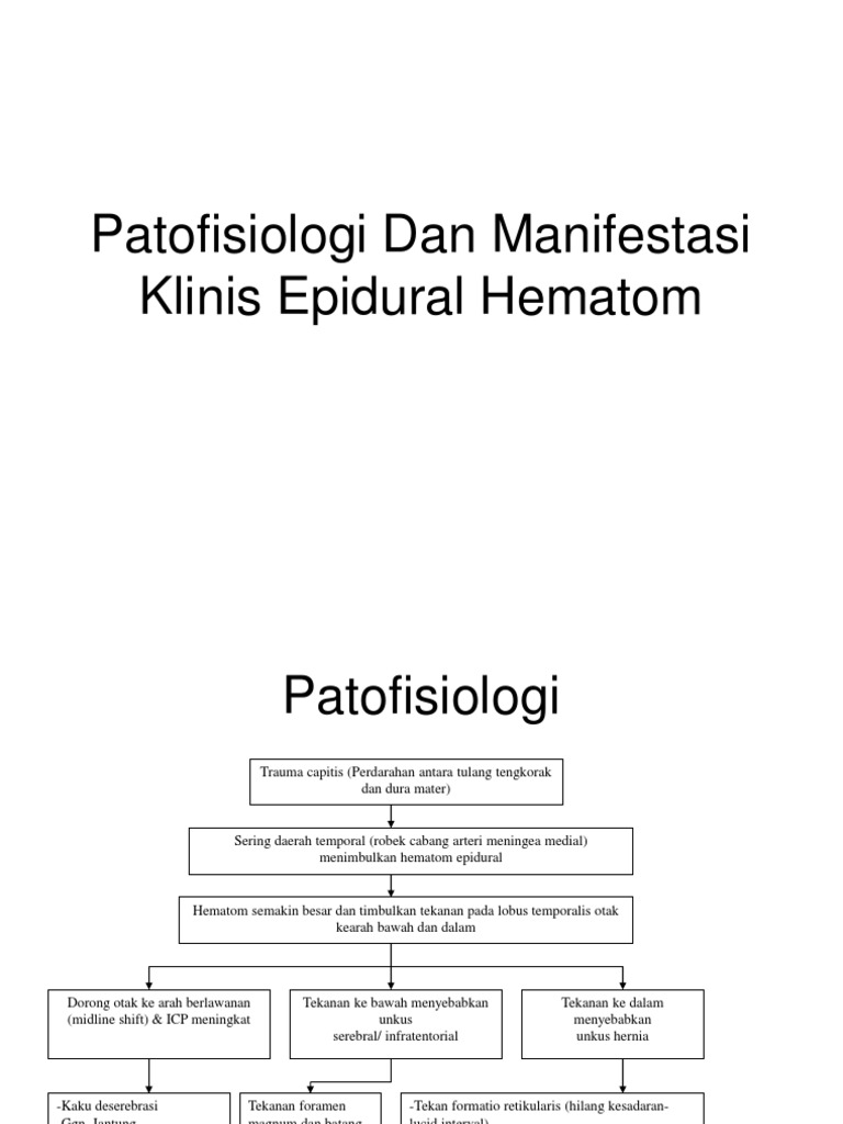 Patofisiologi Dan Manifestasi Klinis Epidural Hematom | PDF