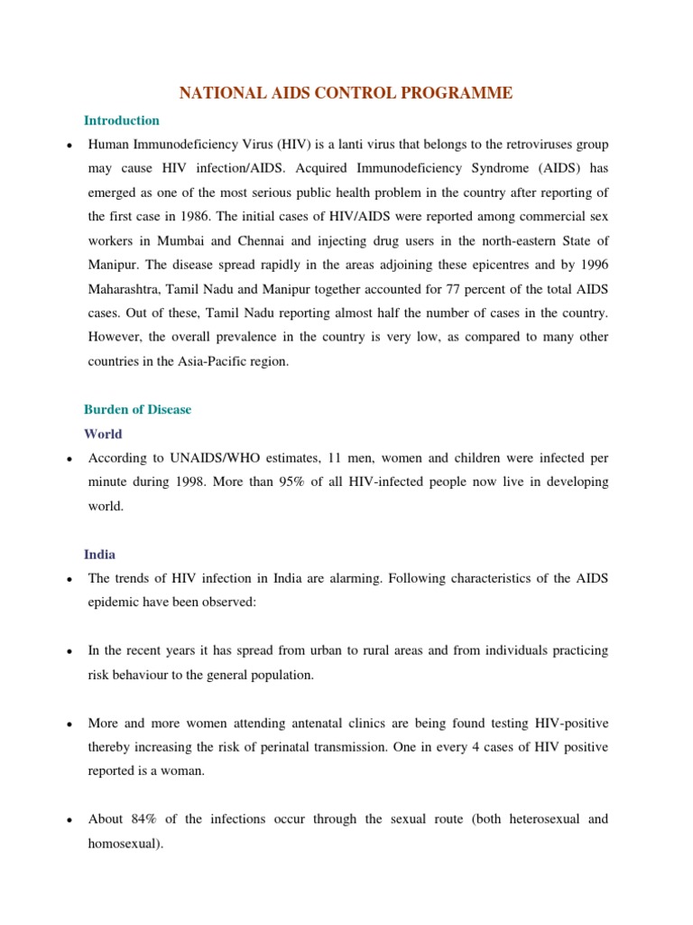 National Aids Control Programme | PDF | Hiv/Aids | Preventive Healthcare
