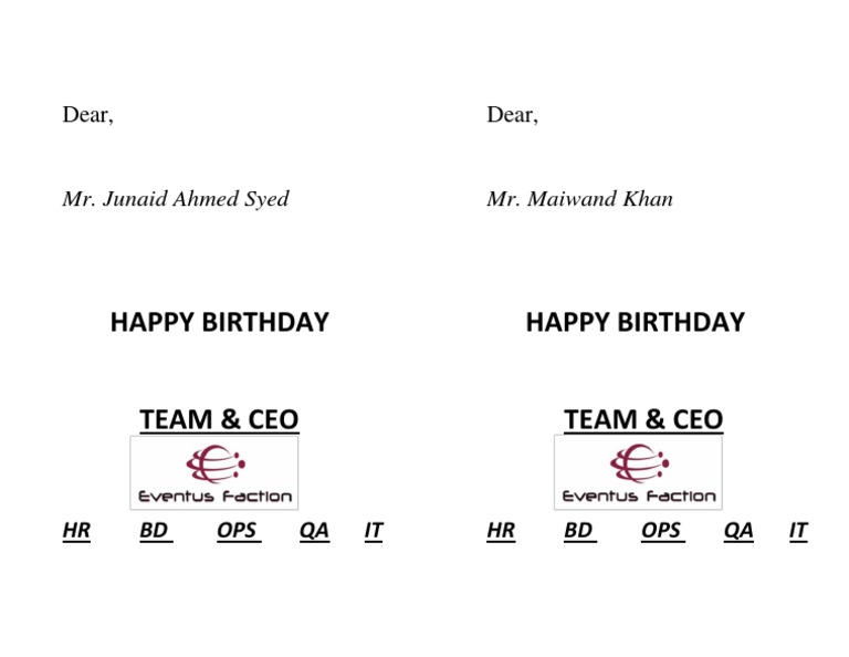 Team & CEO Birthday Wishes | PDF | Business | Self-Improvement