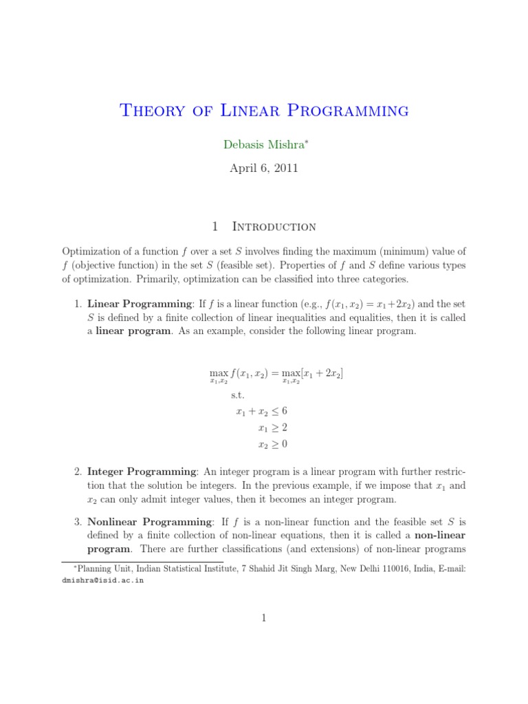 Minimizing Total Water Shortage Cost Using Linear Programming | PDF ...