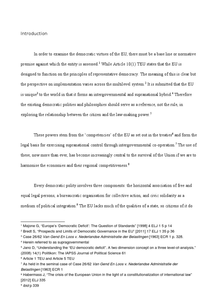 Understanding the EU's Democratic Deficit | PDF | European Union ...