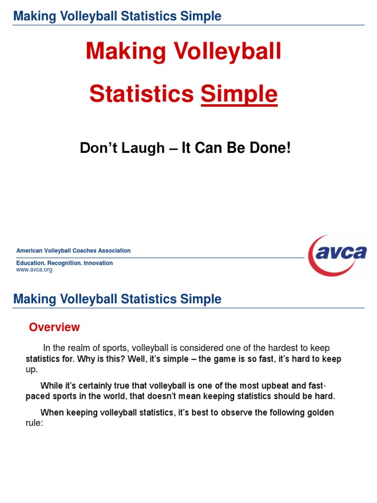 Making Volleyball Statistics Simple PowerPoint | PDF | Volleyball ...