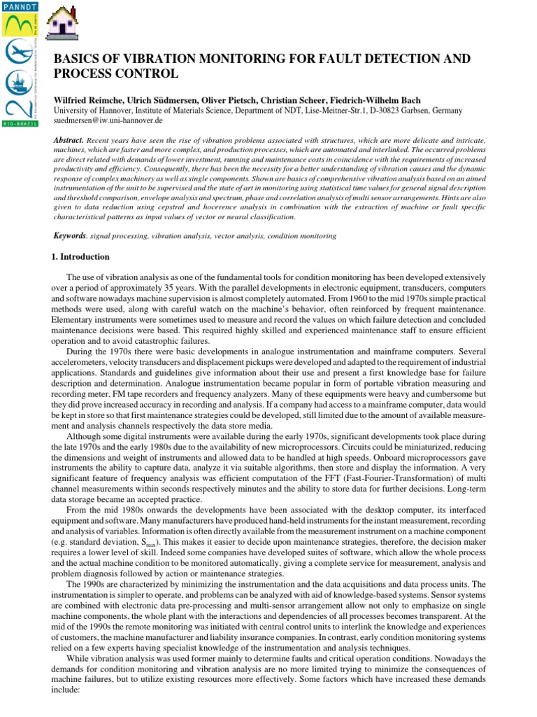 Basics of Vibration Monitoring For Fault Detection and Process Control ...