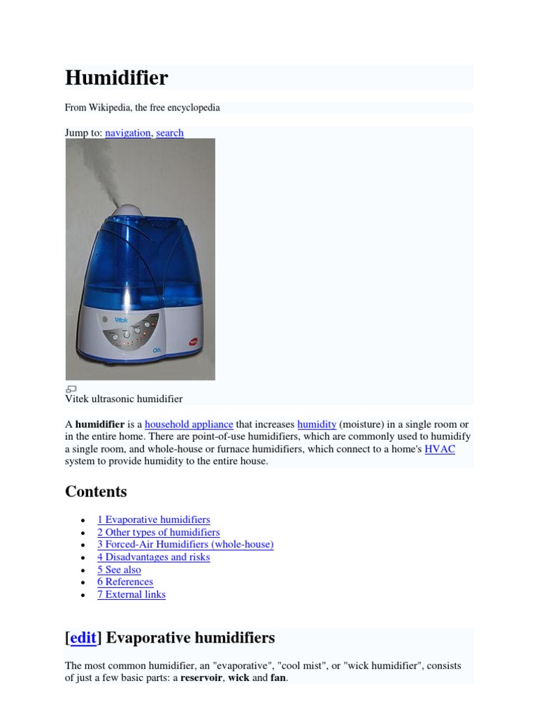 Humidifier | PDF | Applied And Interdisciplinary Physics | Mechanical ...