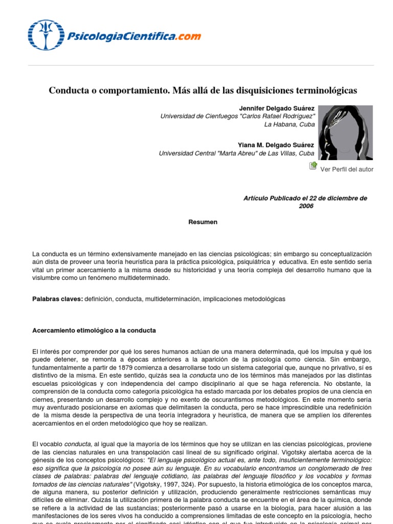 CONCEPTUALIZACIONES de CONDUCTA PDF | PDF | Comportamiento | Sicología