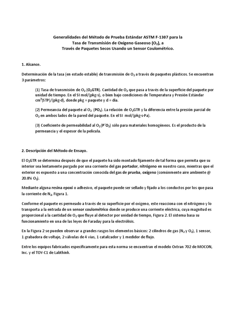 Final Astm f1307 | PDF | Gases | Oxígeno