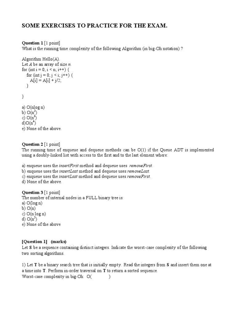 Final Exercises | PDF | Algorithms | Mathematical Relations