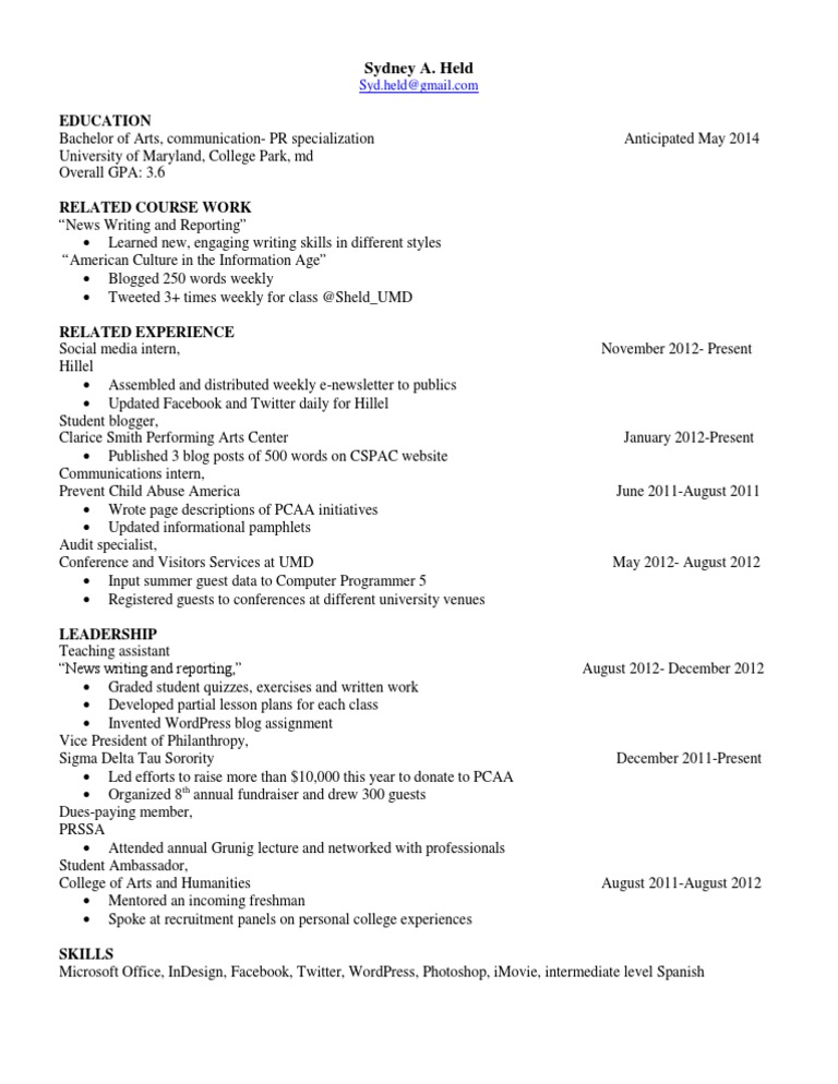Held DC Resume For Online | PDF | Social Science