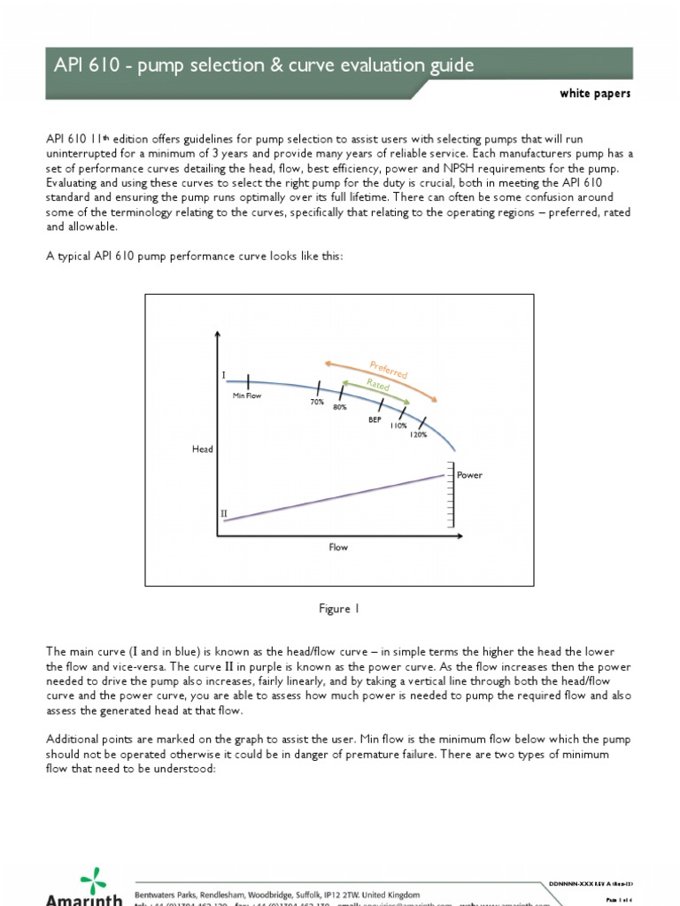 API 610 Pump Selection and Curve Evaluation | Pump | Nature