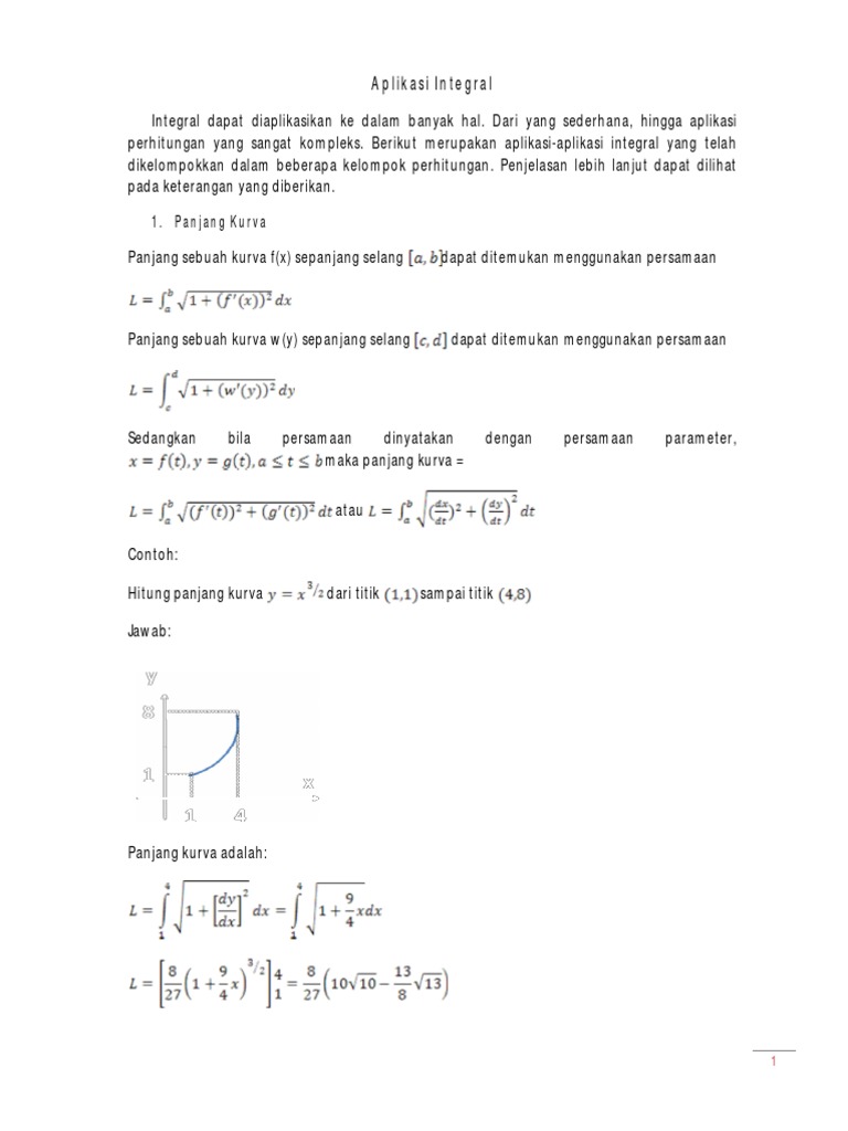 Aplikasi Integral PDF | PDF