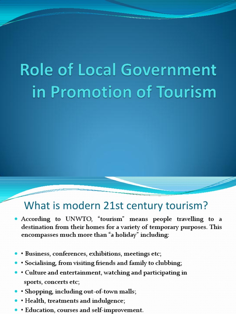 Role of Local Government in Promotion of Tourism | Local Government ...