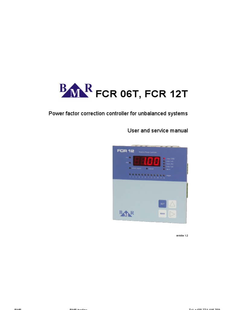 FCR 06T, FCR 12T: Power Factor Correction Controller For Unbalanced ...