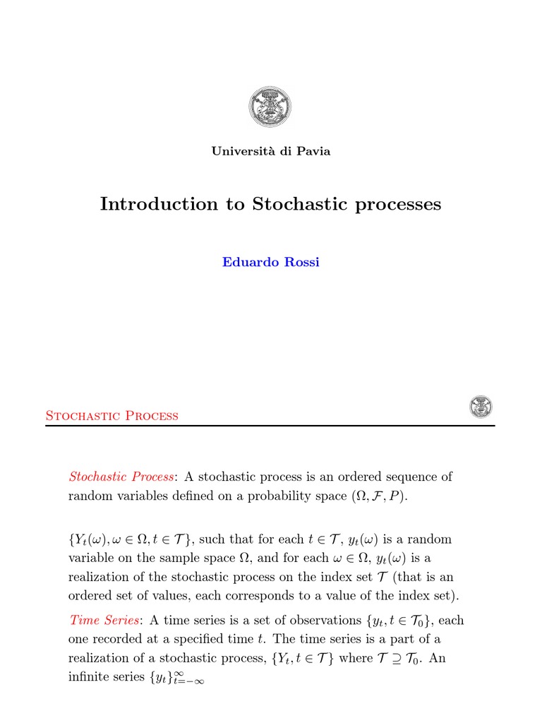 Introduction To Stochastic Processes | PDF | Stationary Process ...