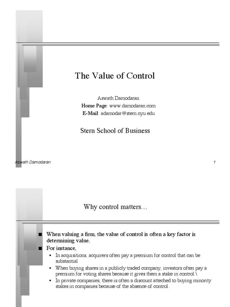 Control Value | PDF | Business | Finance & Money Management